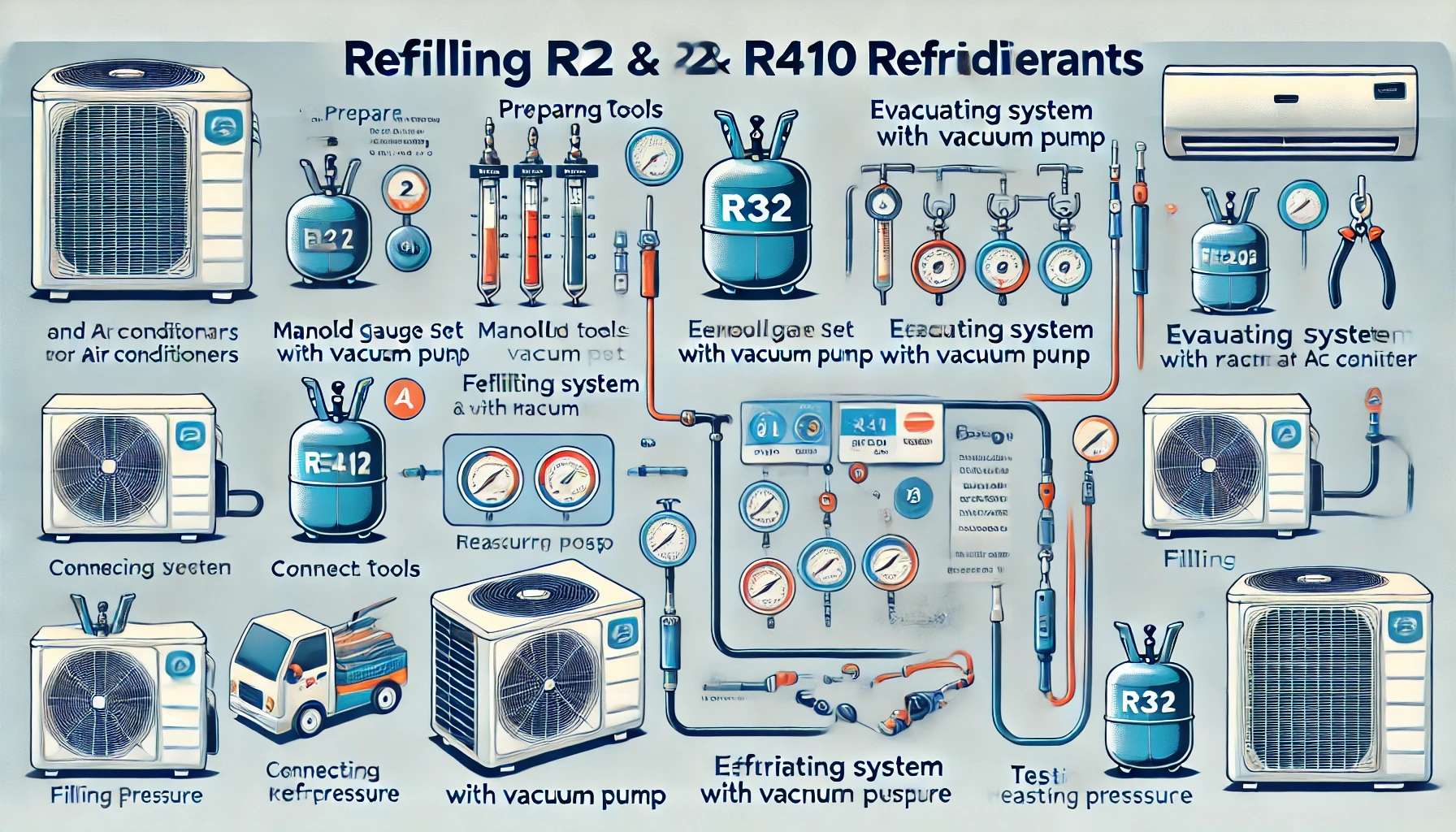 Cara Pengisian Freon R32 dan R410 pada AC